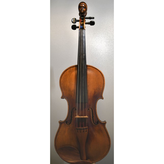 Woman Head violin, Klingenthal violin circa 1890, one piece back