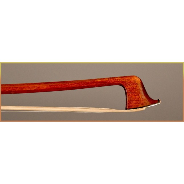 Louis Morizot frères gold mounted viola bow with Tortoise shell frog